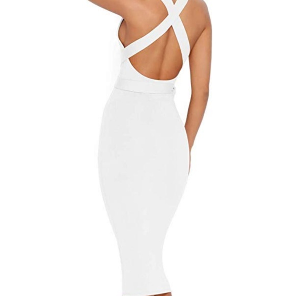 Dresses | Strappy White Dress Open Back Wrap Dress | Poshmark